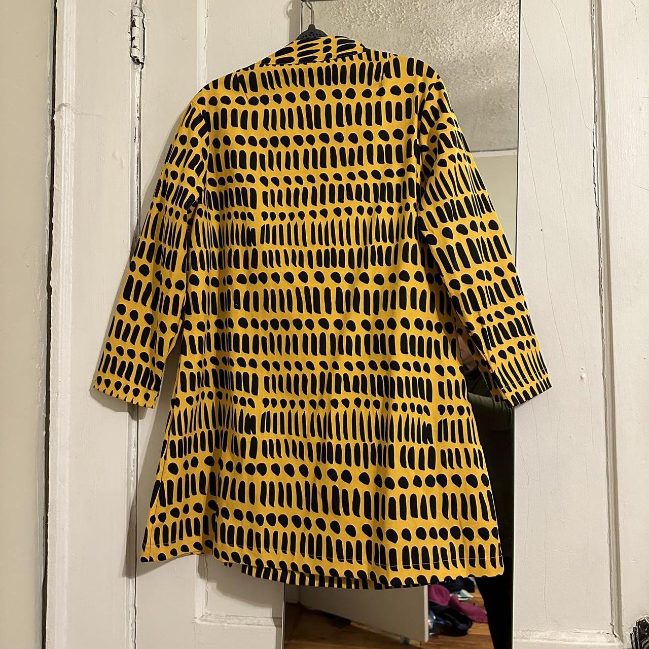 Big Bud Press Women's Yellow and Black Dress | Depop