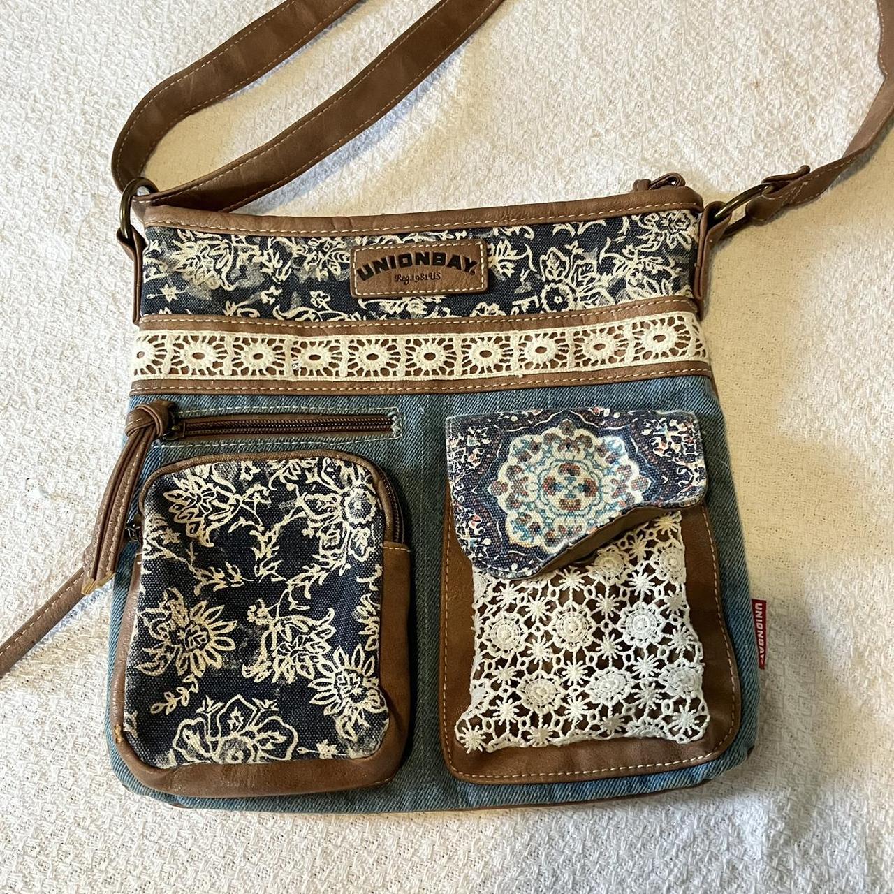 Union Bay Women's Brown and Blue Bag | Depop