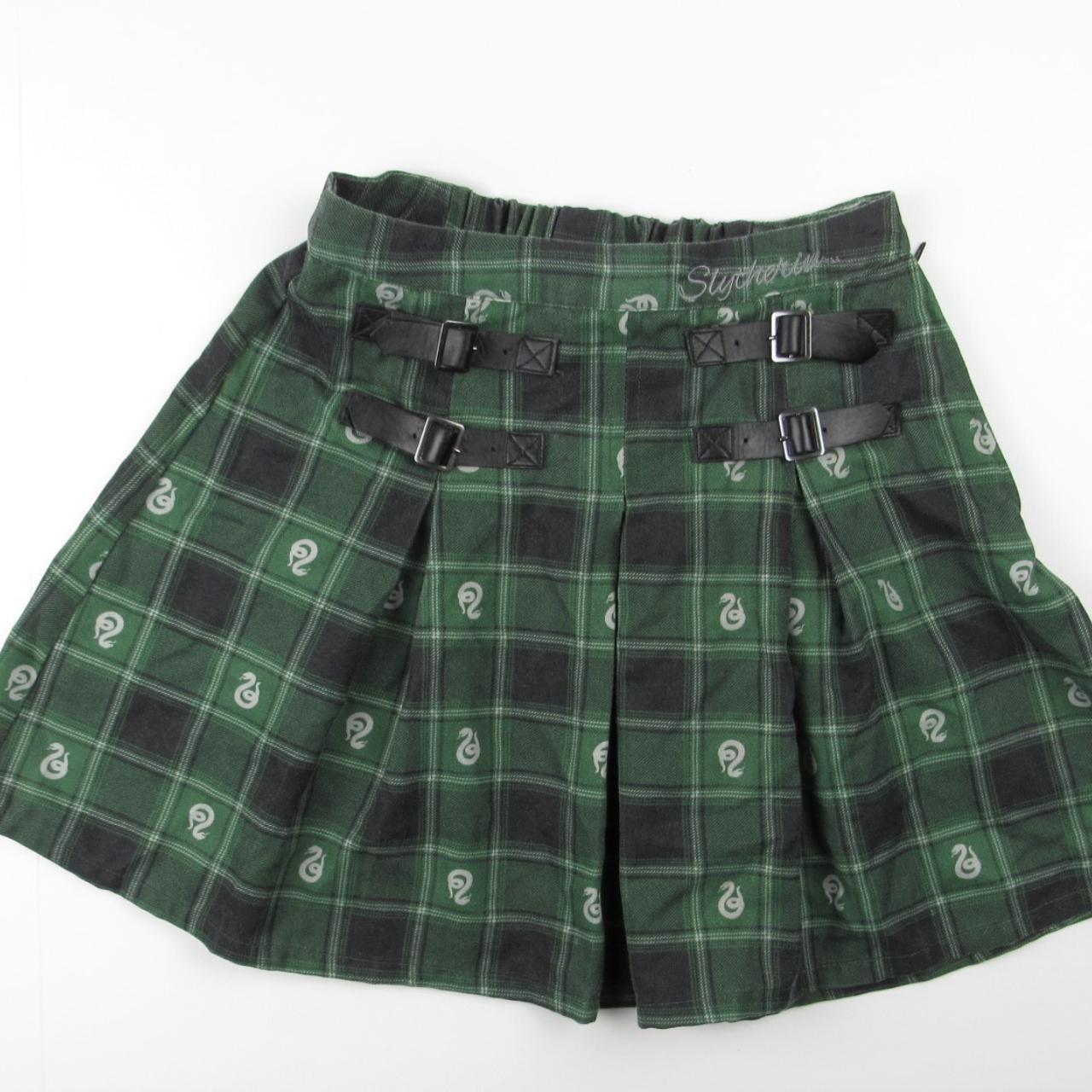 Wizarding World Harry Potter Slytherin Plaid Pleated... - Depop