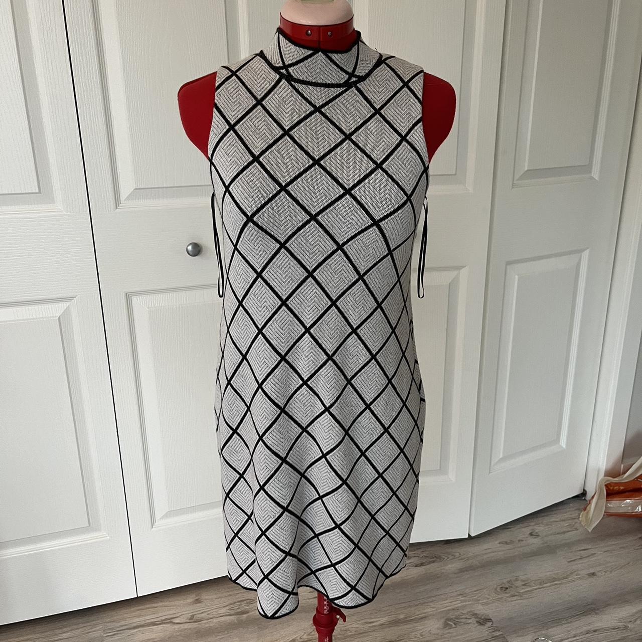 Grid dress. Tagged a size large, pretty sure it’s a... - Depop