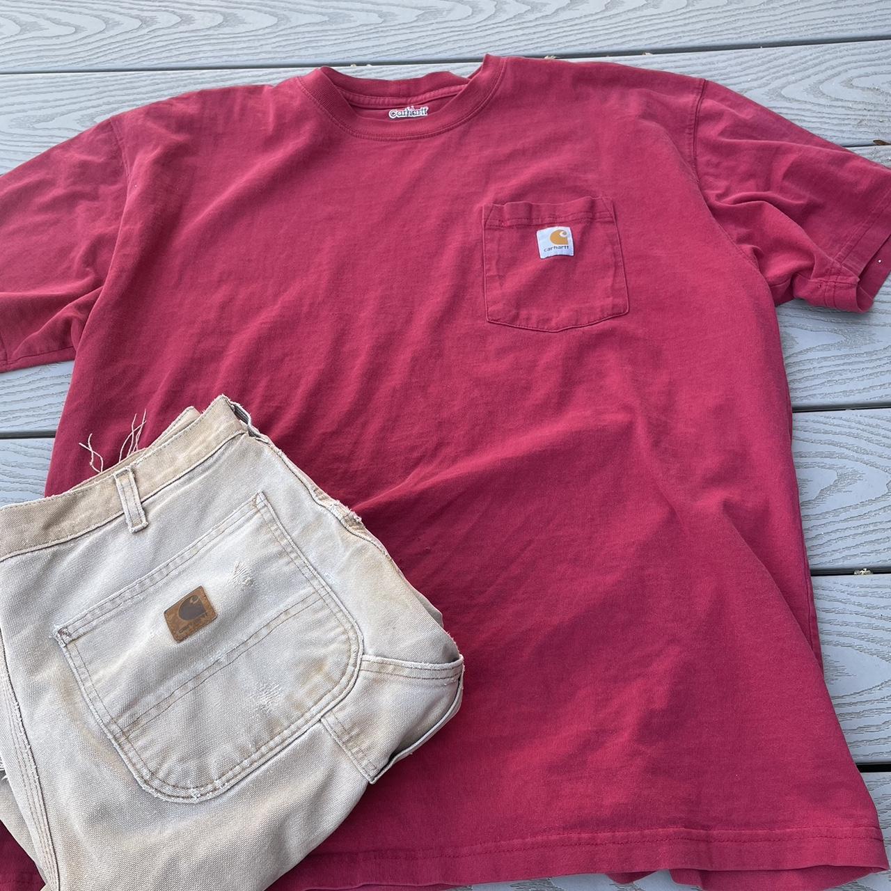 Carhartt Men's Red T-shirt | Depop