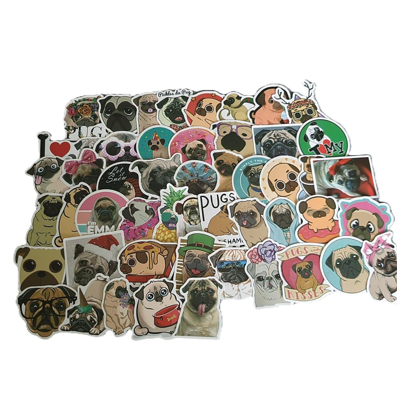 Colourful waterproof stickers. Theme = Pugs 50... - Depop