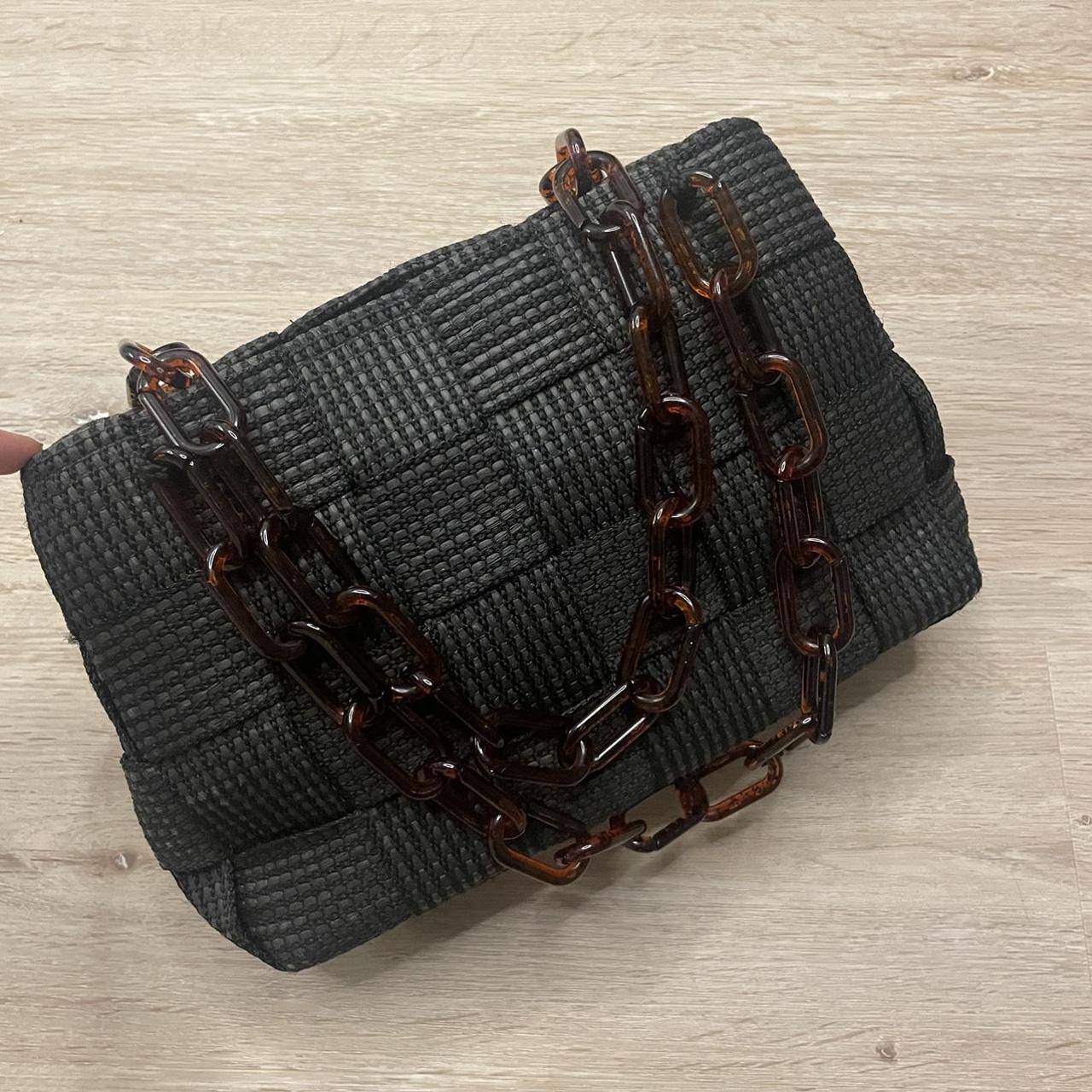 Vintage Arleen C Black Basket Weave Handbag with... - Depop
