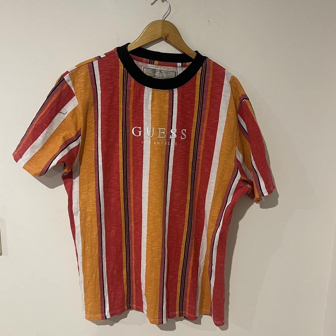 Guess Originals vertical stripe t shirt - size... - Depop