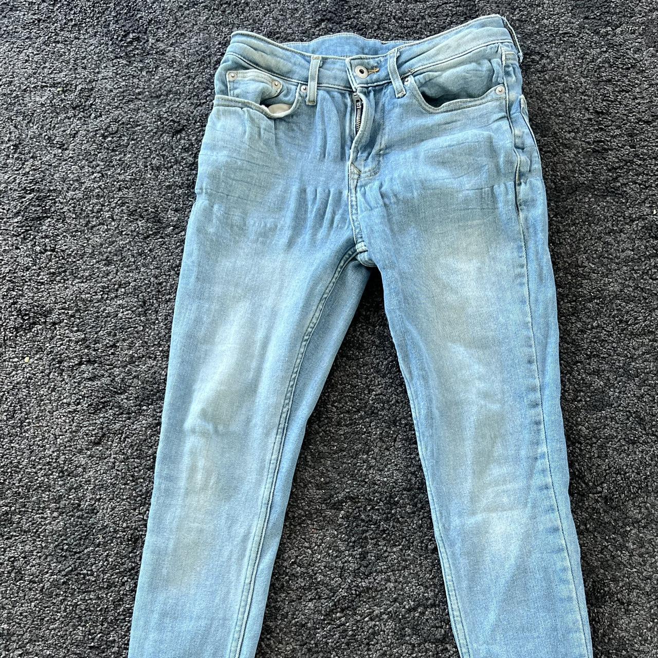 Topman super spray on light denim jeans in 30 waist... - Depop
