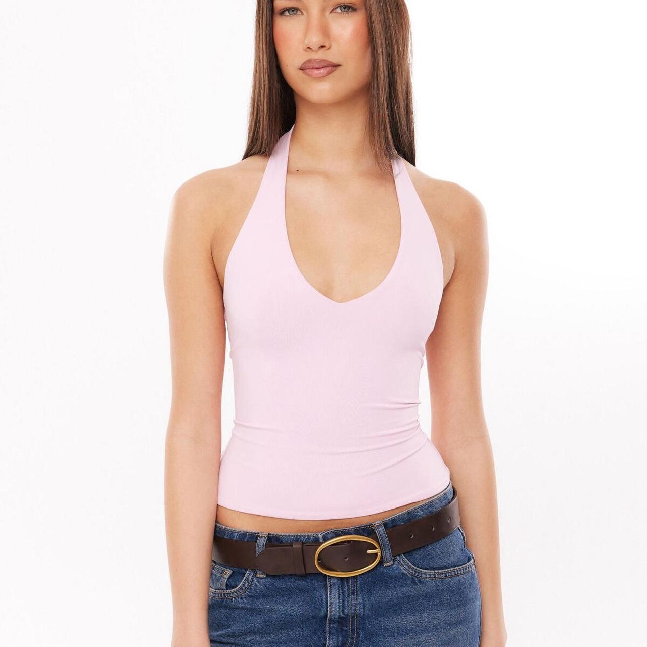 supre luxe halter top in polly pink (S) — never worn... | Depop