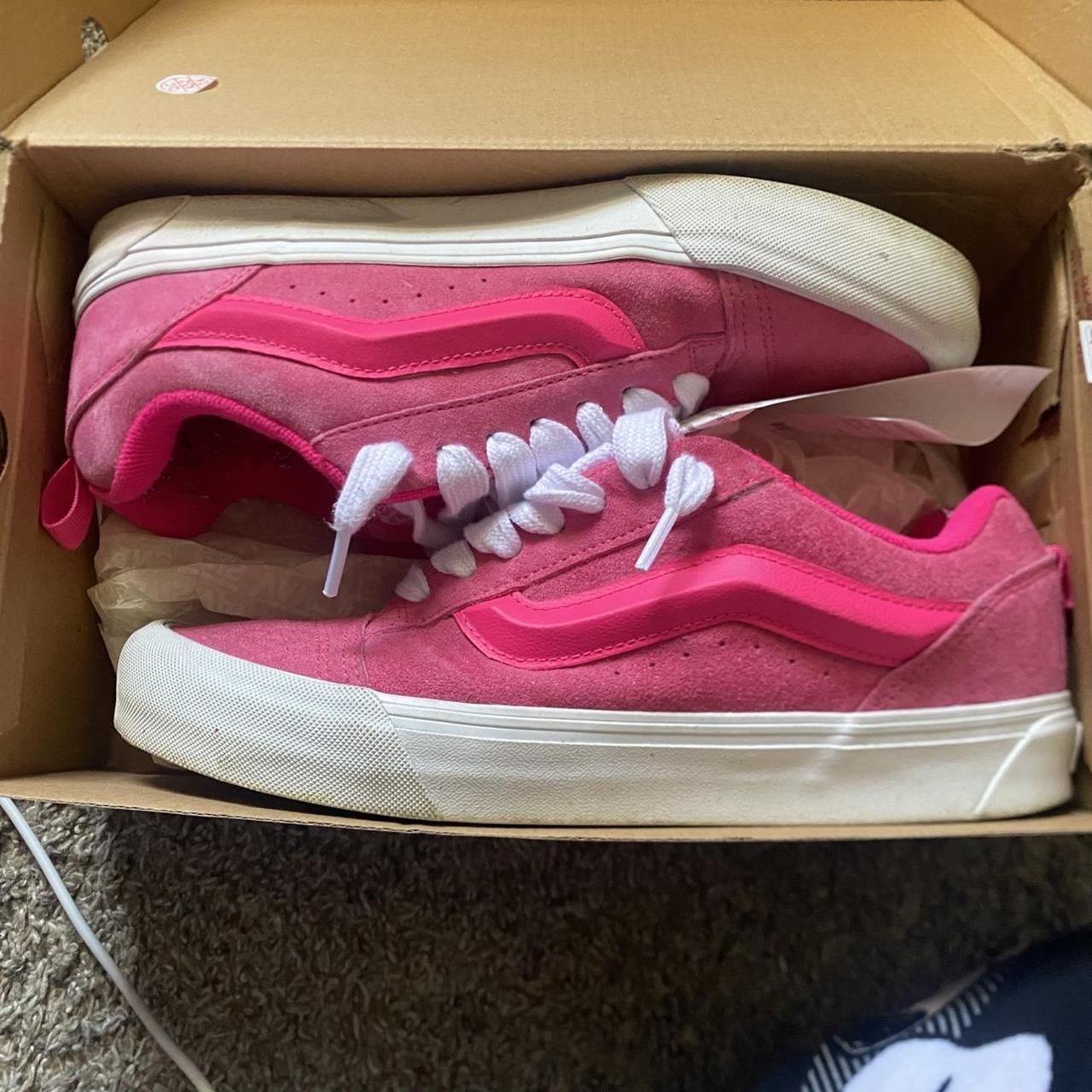 Pink Vans trainers #Vans #PinkKicks Pink laces... - Depop