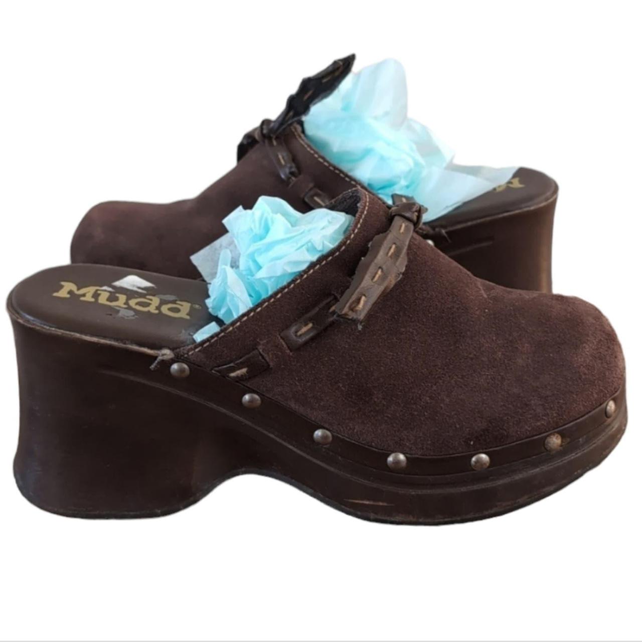 Vintage 90s Y2k Mudd Platform Chunky Slip On Mule... - Depop