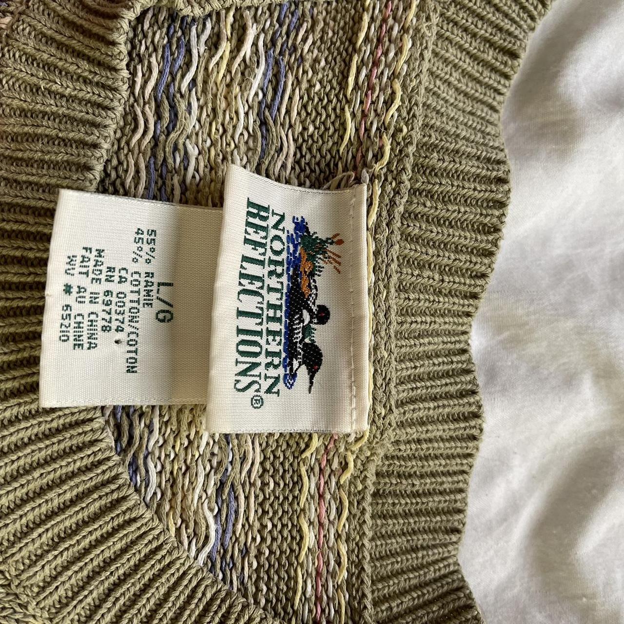 Northern Reflections Women's Green and Pink Jumper | Depop