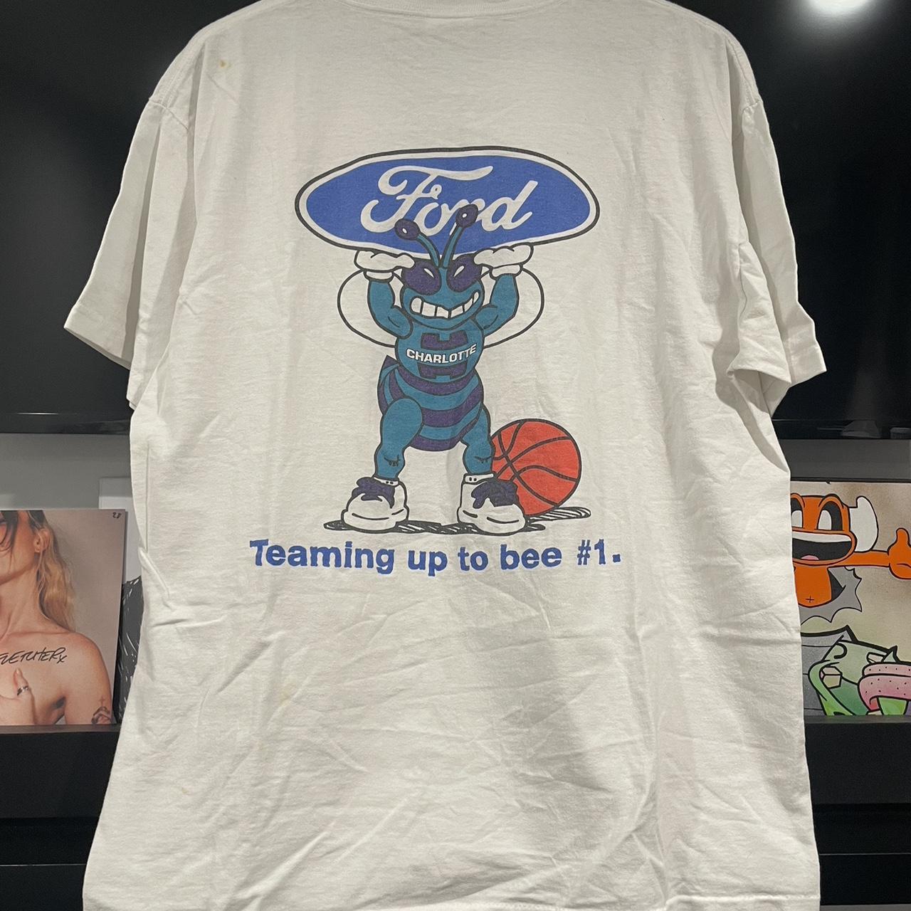 Vintage 90s Charlotte Hornets and Ford Collab Single... - Depop