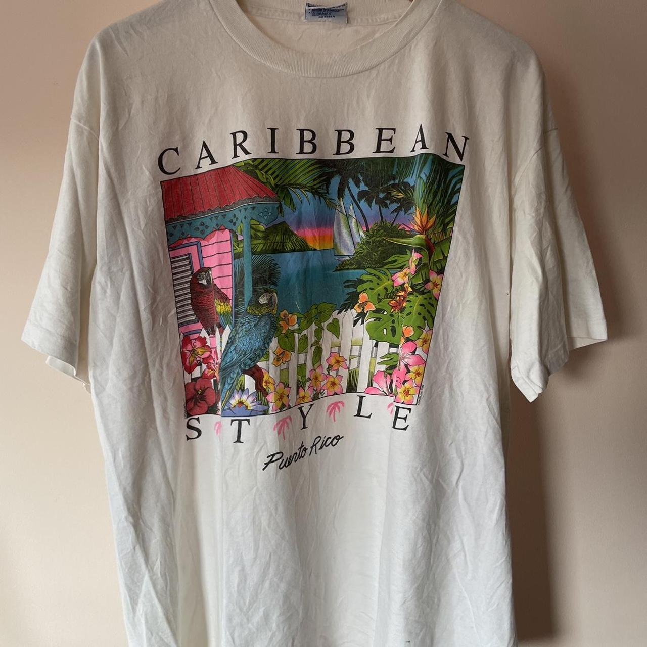 Vintage 90s Caribbean Style Puerto Rico Tropical... - Depop