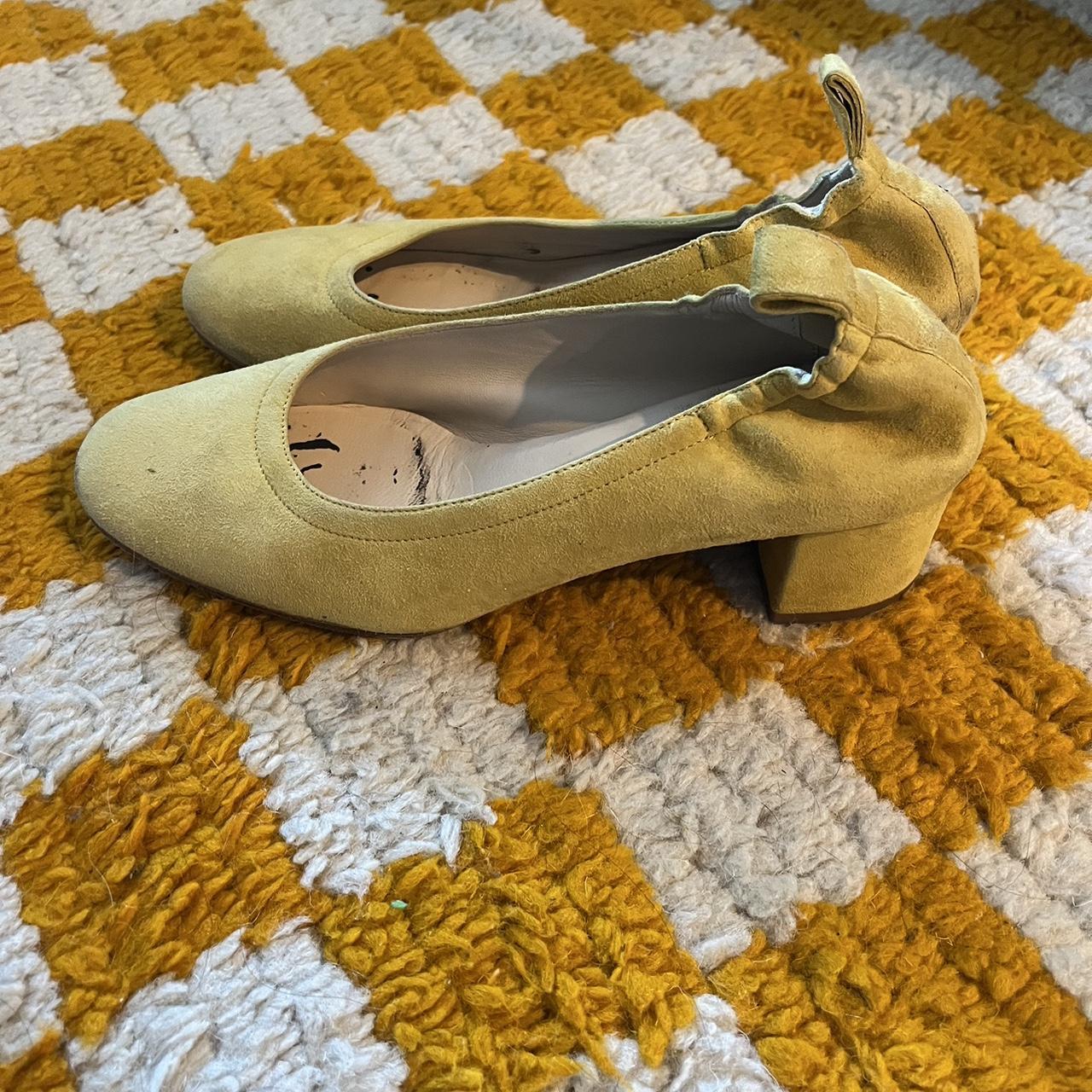 Everlane slip on Yellow heels! Well worn but in... - Depop