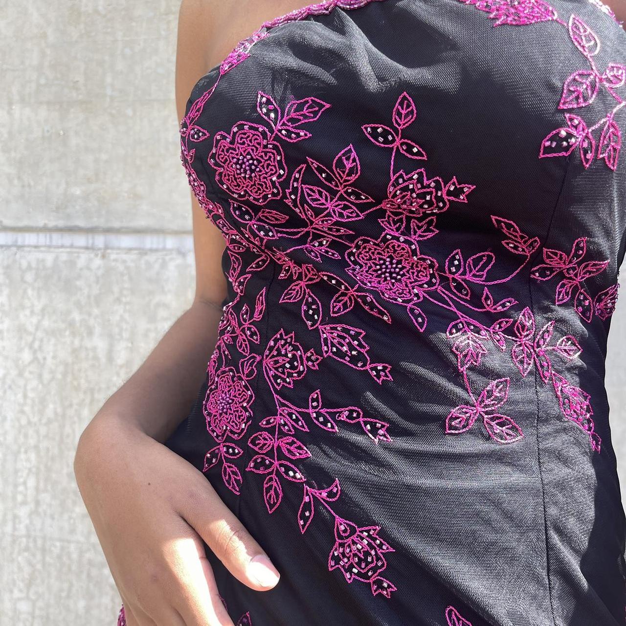 Caché evening gown Black strapless with hot... - Depop