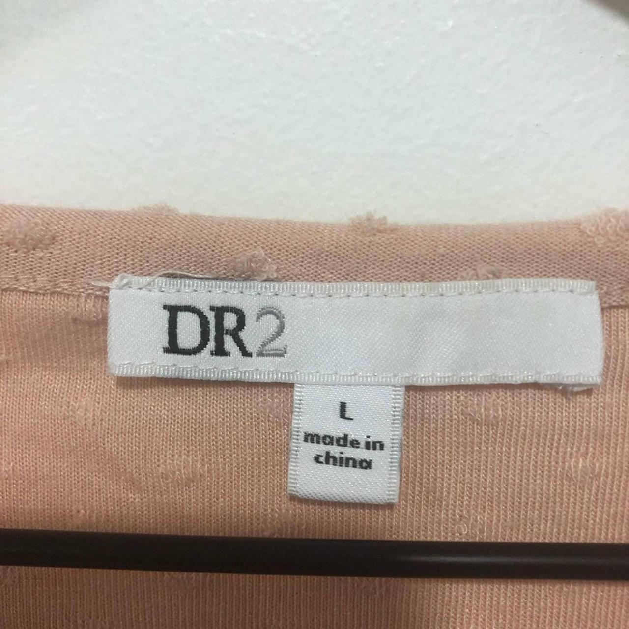 DR2 pink textured cotton T-shirt in a size large.... - Depop