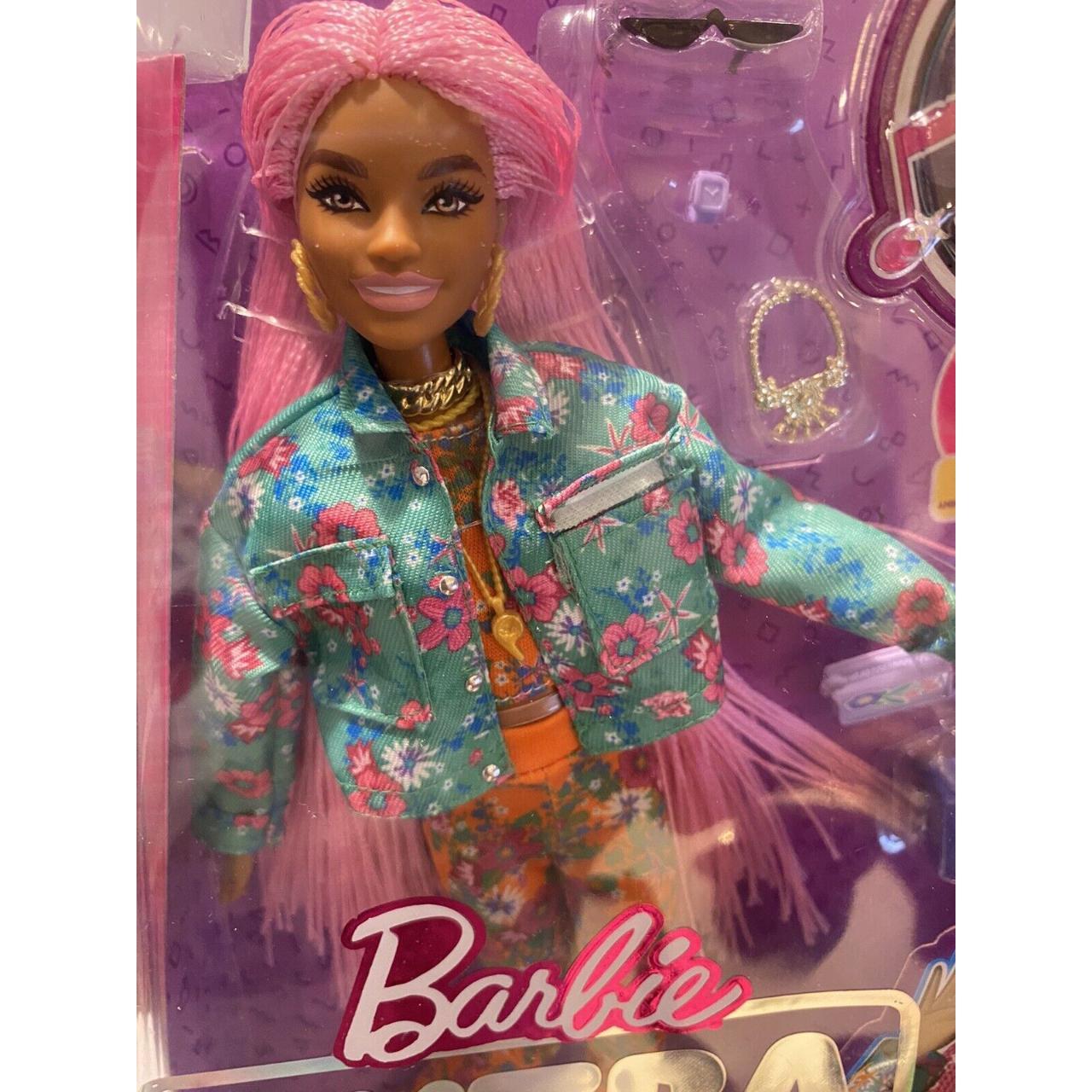 NEW Barbie Extra Doll#10 in Floral-Print Jacket And... - Depop