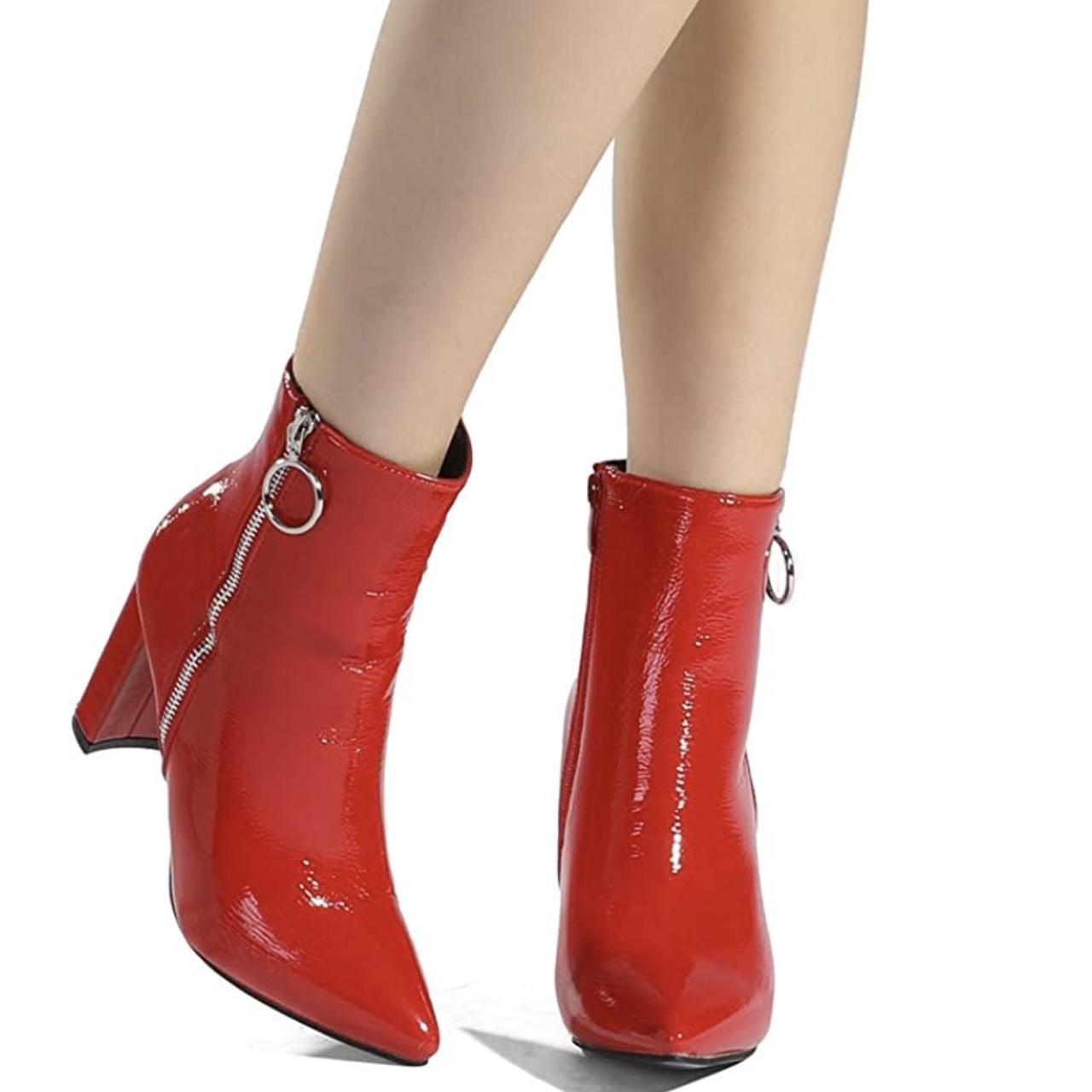 Size 7 red booties brand new brand dream paris - Depop