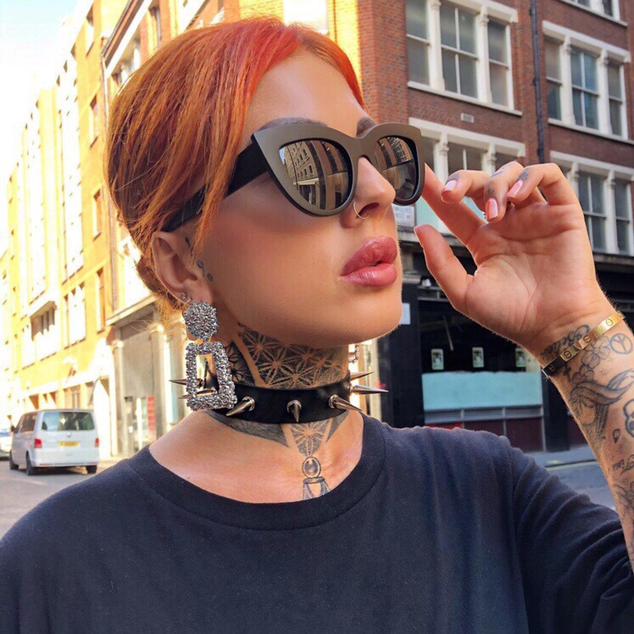 SUPER TRENDY STYLISH THICK EMO SILVER SPIKE SPIKED... - Depop