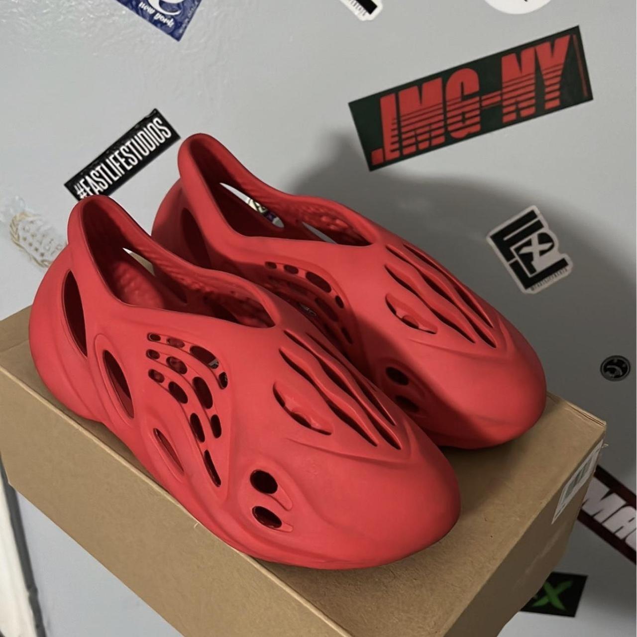 Yeezy Men's Red Slides | Depop