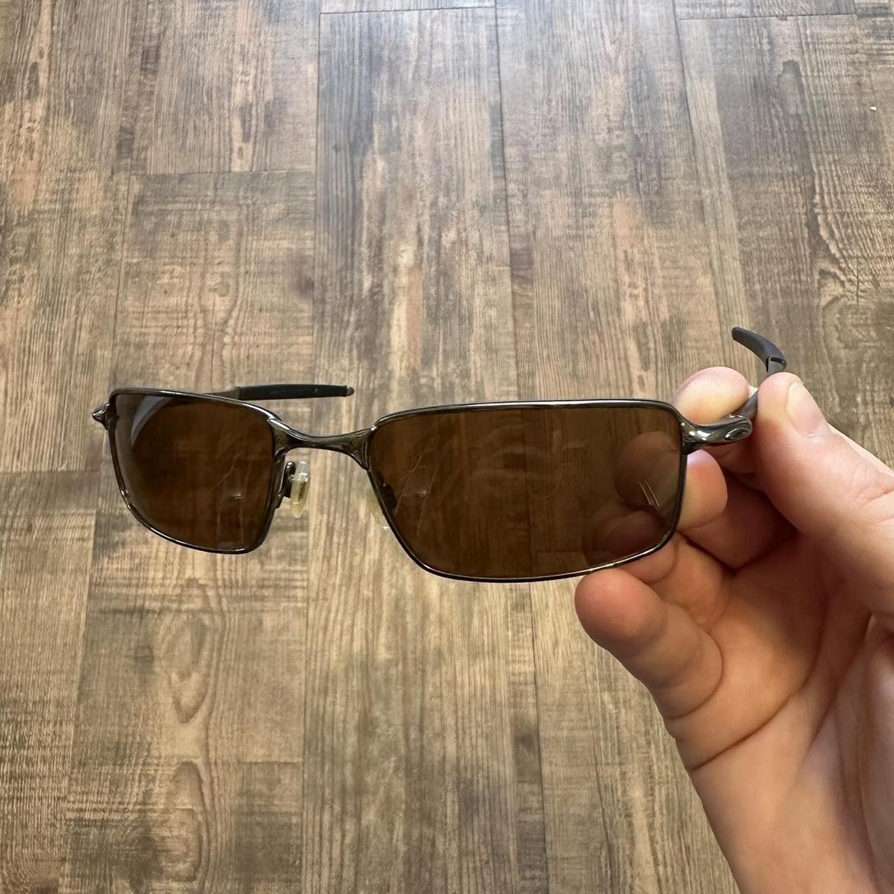 Oakley 2000s square wire sunglasses. Sick y2k style... - Depop