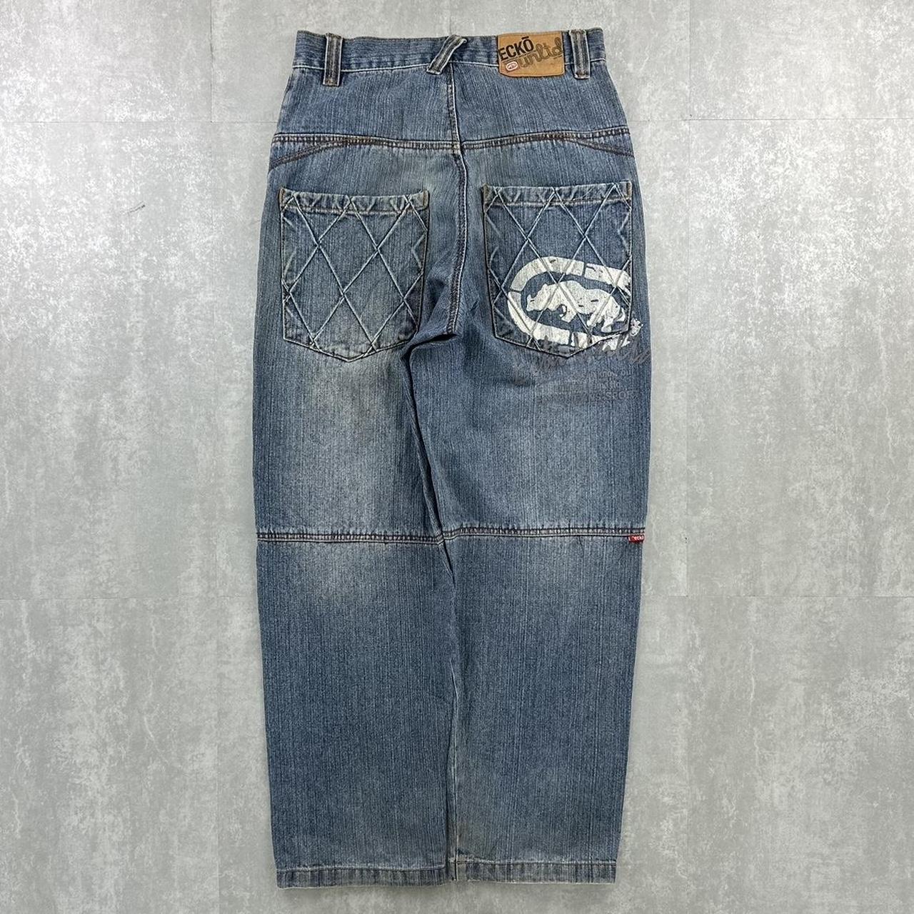 Ecko unltd Denim jeans 2000s spellout carpenter... - Depop