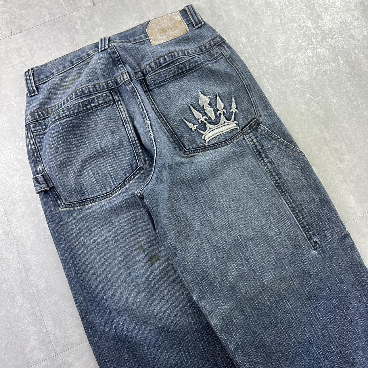 JNCO distressed crown jeans 2000s spellout carpenter... - Depop