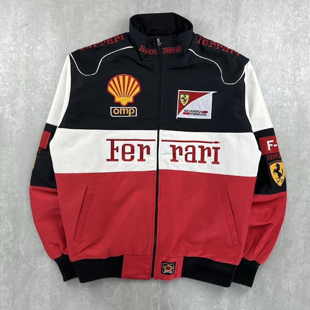 Ferrari 2000s big logo racing jacket. Big spellout... - Depop