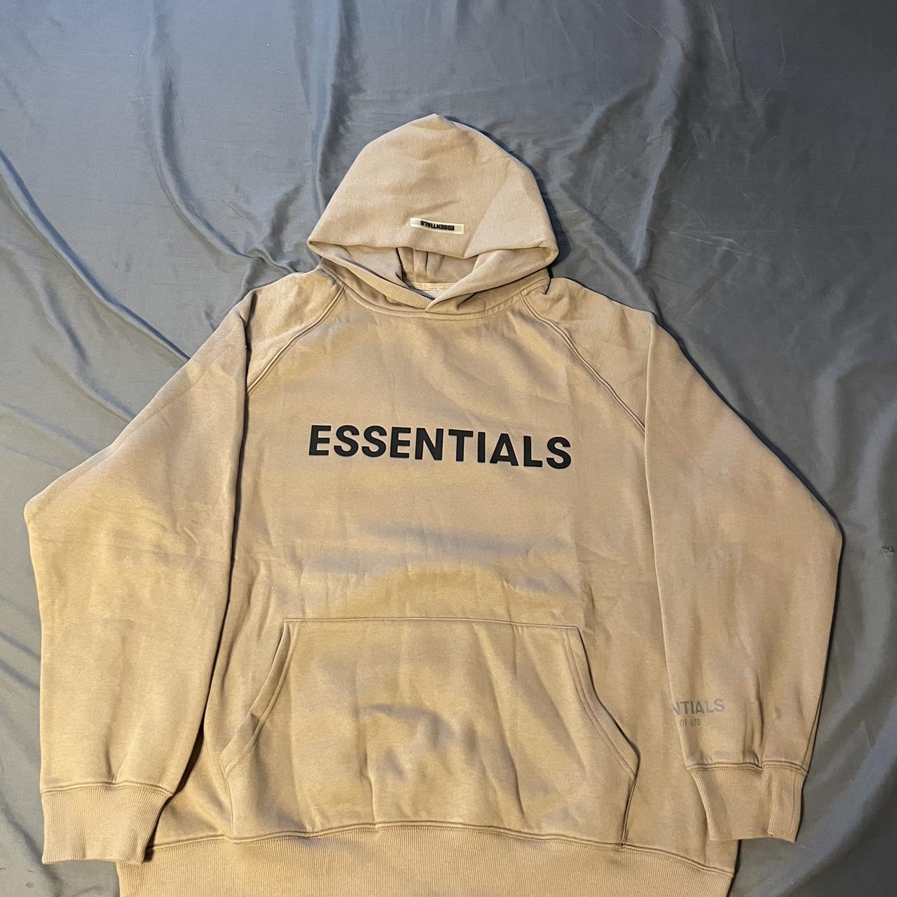 Essentials Men's Tan and Cream Hoodie | Depop