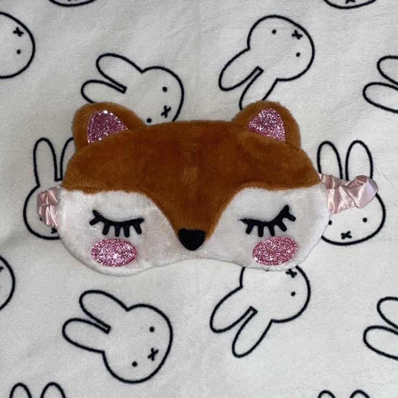 Glittery Pink Satin Fox Sleeping Mask ♪ From H&M ♪... - Depop