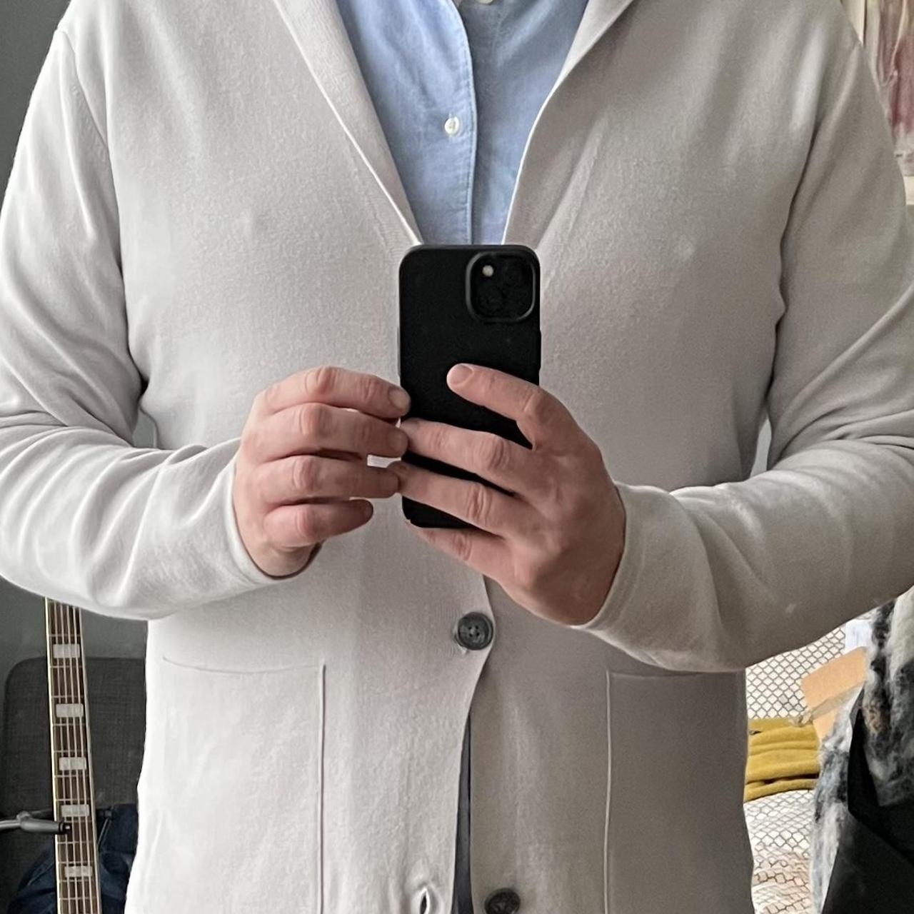 Reiss Claridge Knitted Cardigan Men’s XL grey #reiss... - Depop