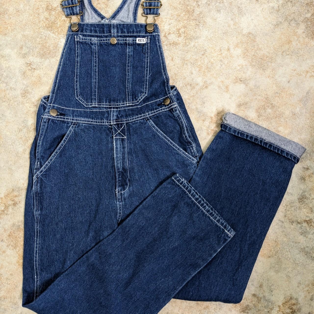 Vintage KEY denim bib overalls - women's size 12 -... - Depop