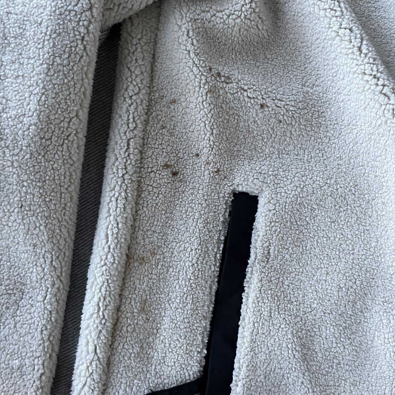 Cream hollister men’s fleece/jacket, worn with signs... - Depop