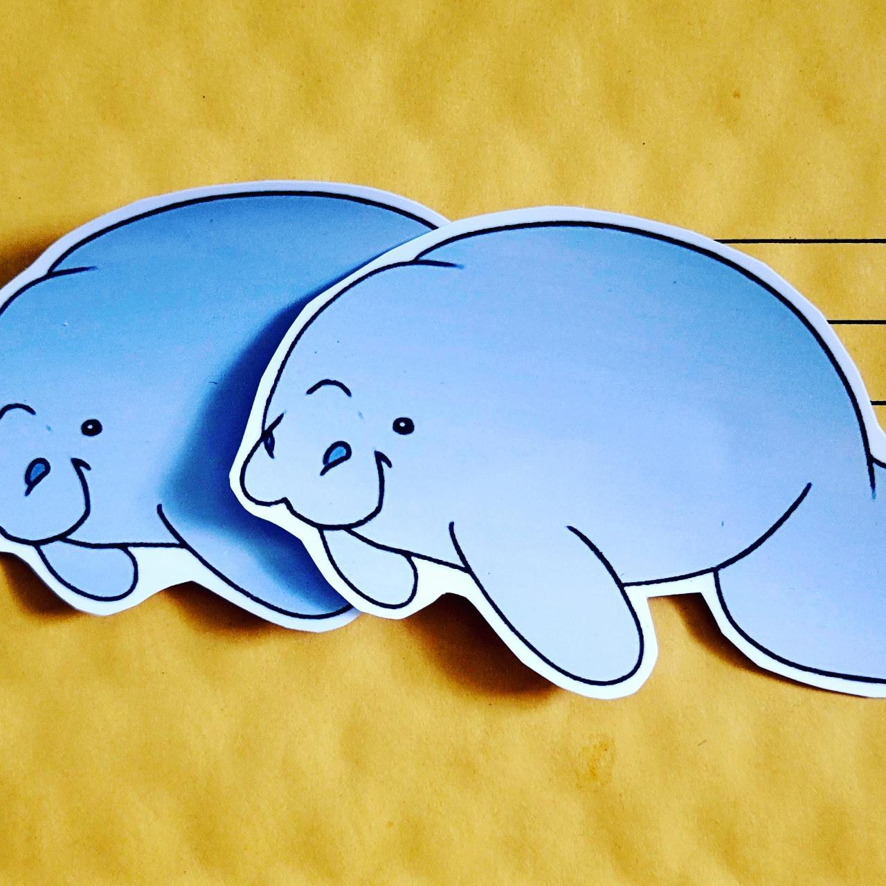 Item: Florida Manatee Sticker Sticker Paper: Glossy... - Depop
