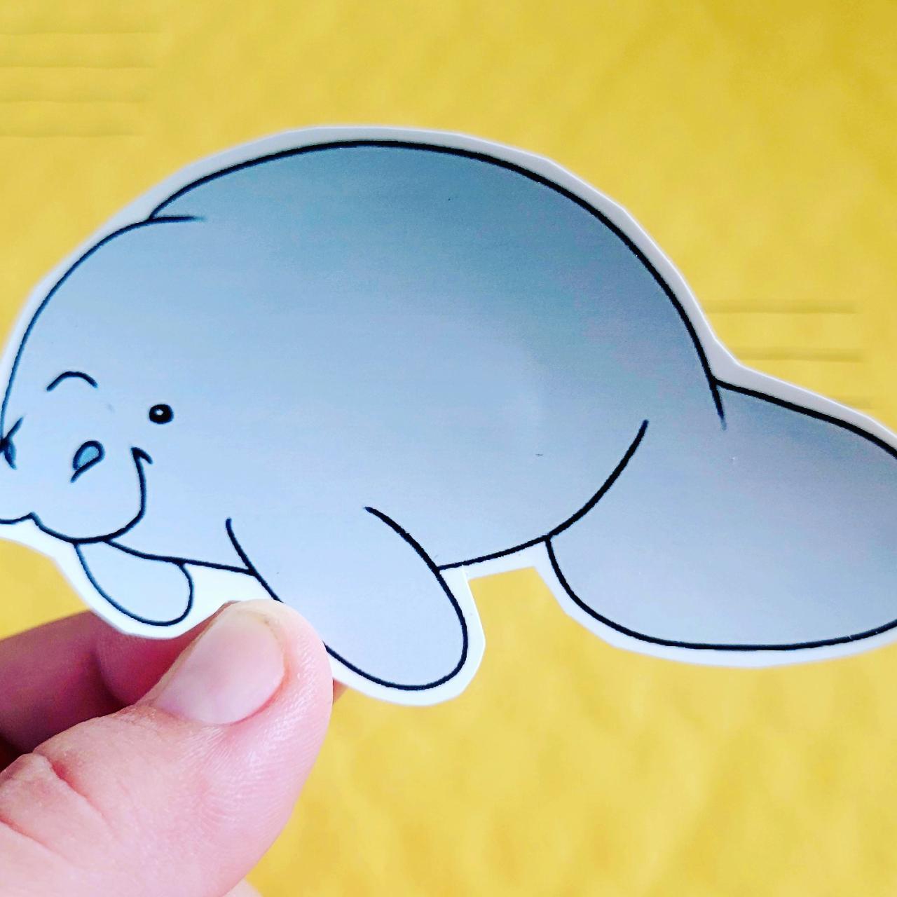 Item: Florida Manatee Sticker Sticker Paper: Glossy... - Depop