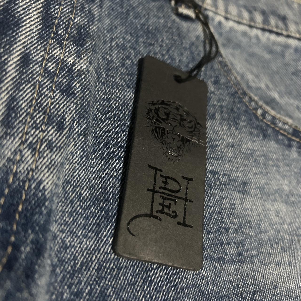 Super sick embroidered Ed hardy jorts brand new... | Depop