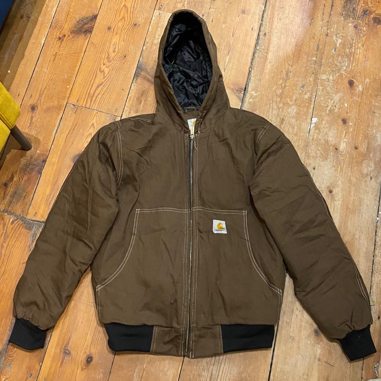 Carhartt Vintage Style Rework Workwear Active Hooded... - Depop