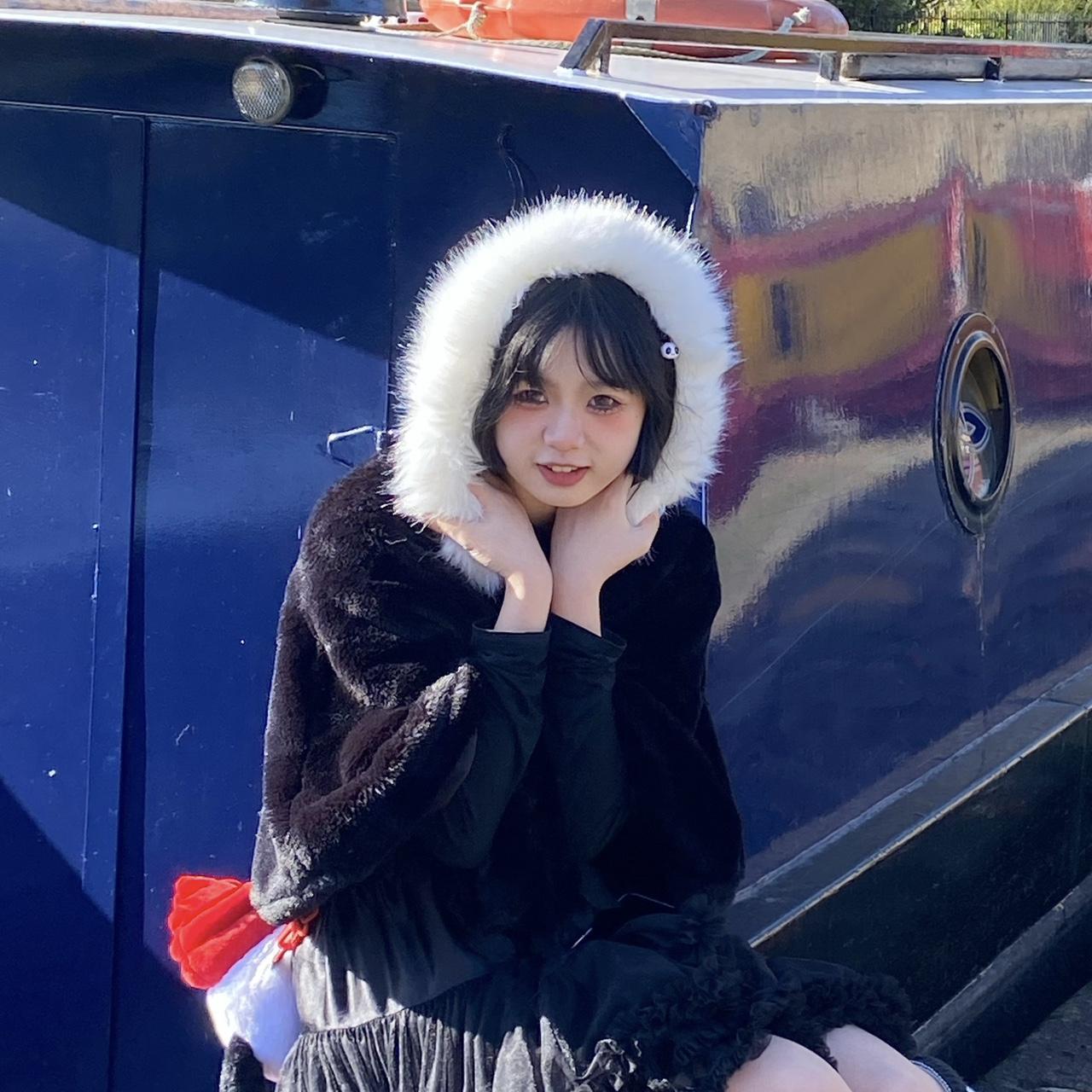 Insane cute Rare Japanese kidcore gyaru fluffy black... - Depop