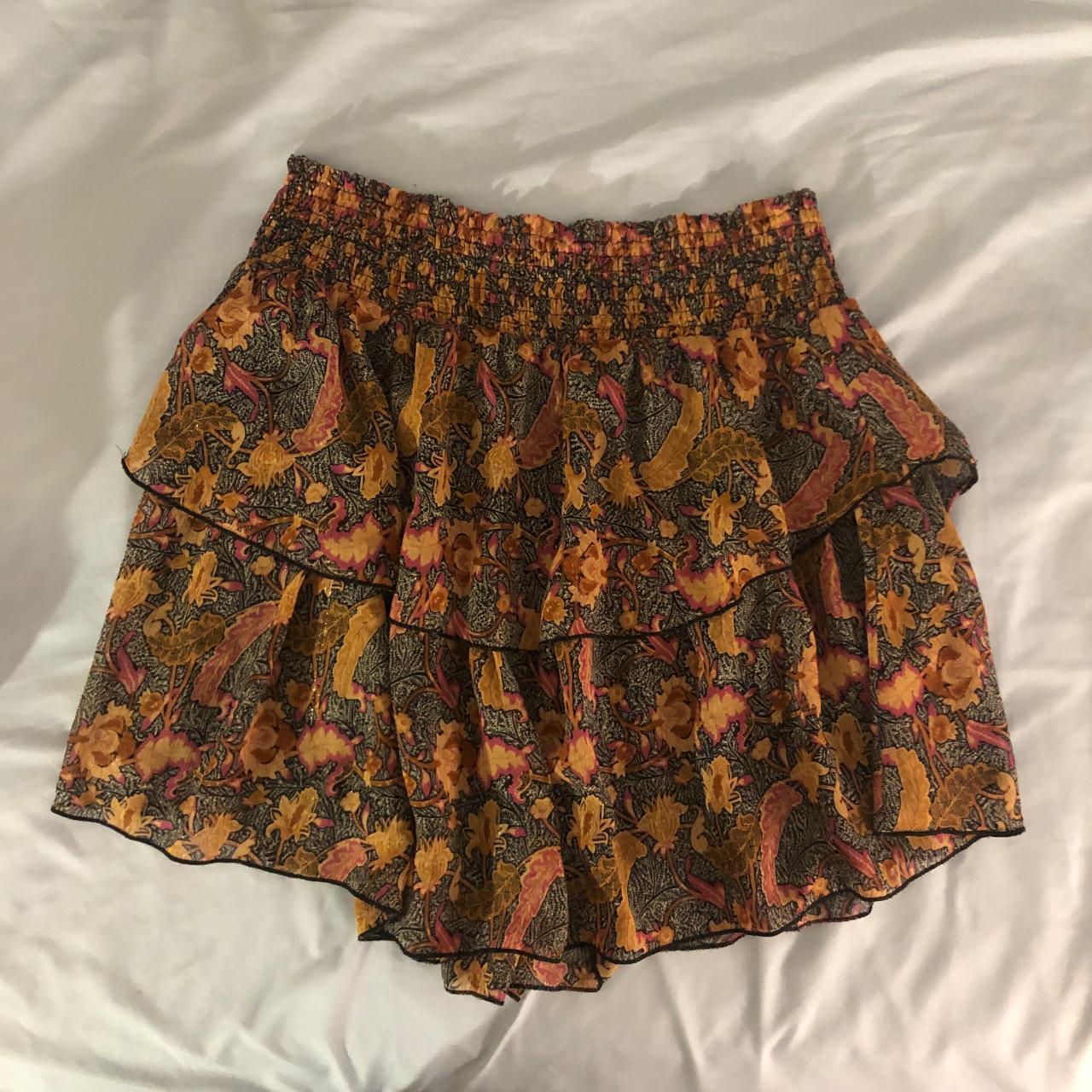 Multi-colored Layered Skirt! Has an elastic waist... - Depop