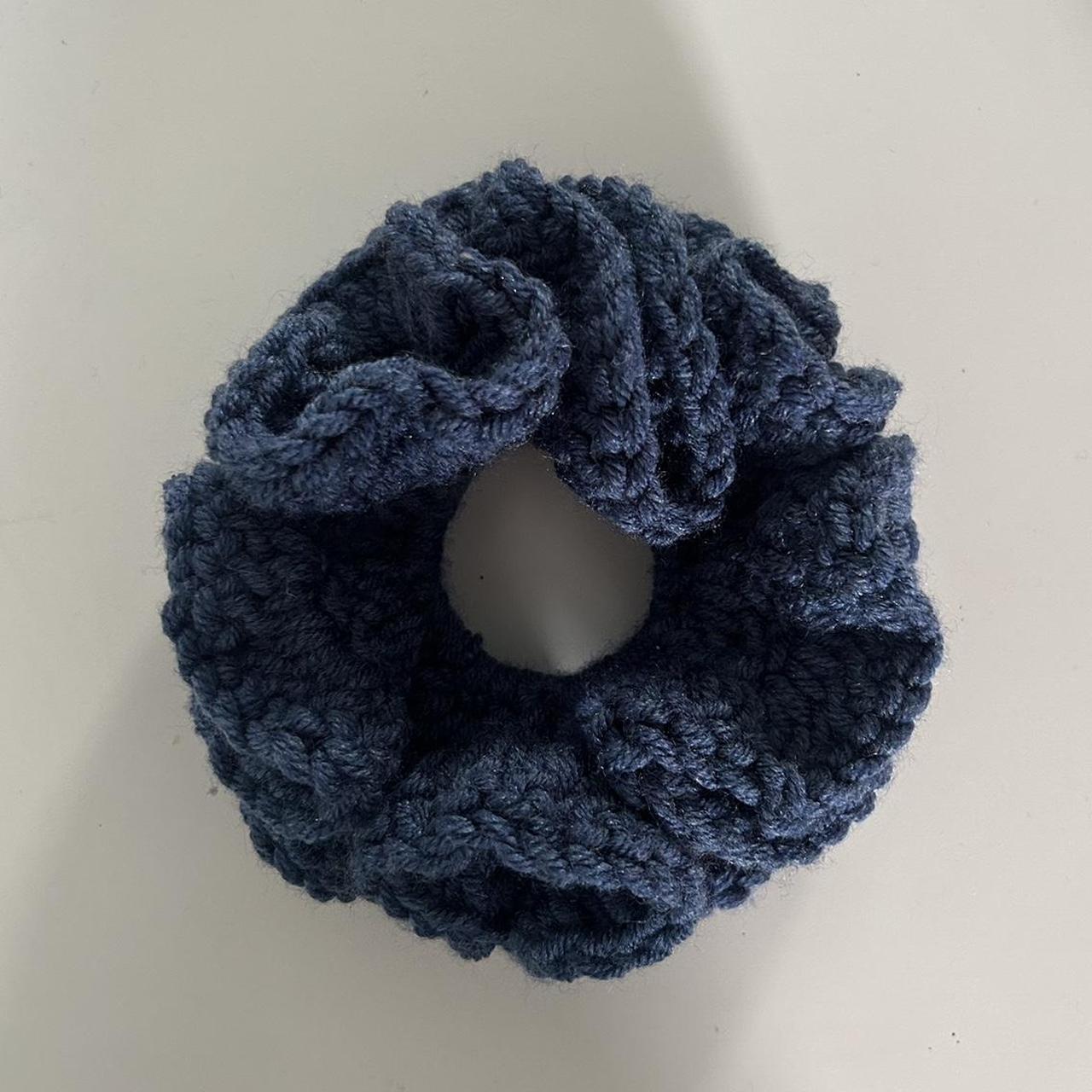 Chunky wool crochet hair scrunchie | Depop