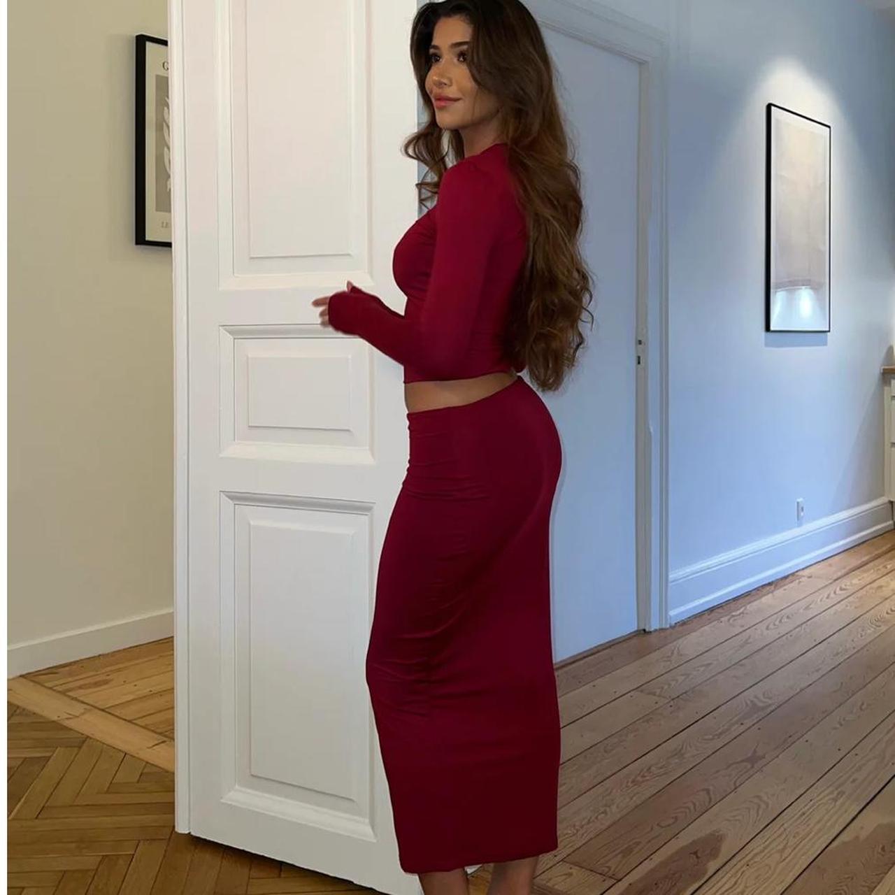 Venderby’s Matching Dark Red Maxi Skirt and top. In... - Depop