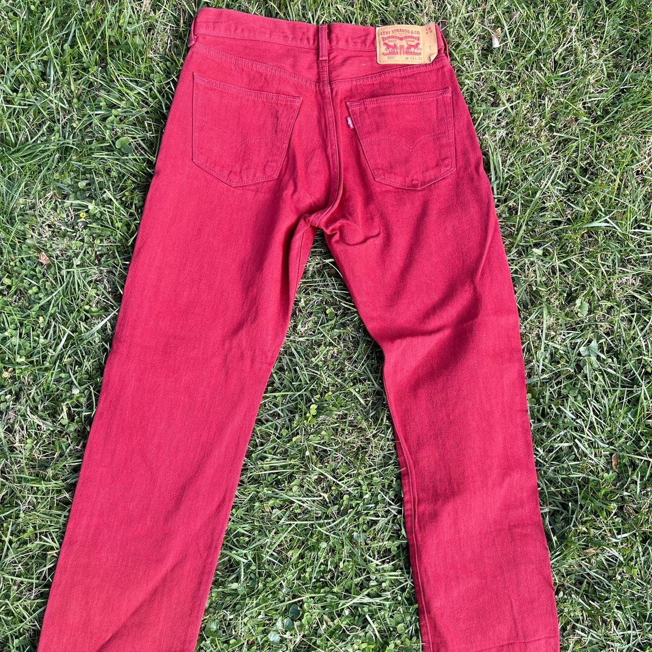 Vintage Red Levi Jeans - Depop
