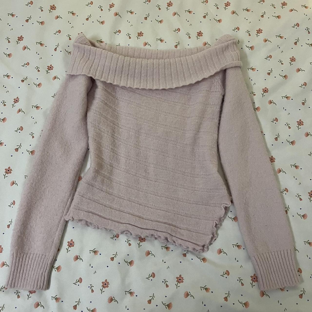 Edikted Pink Fold Over Knit Top No flaws or... | Depop