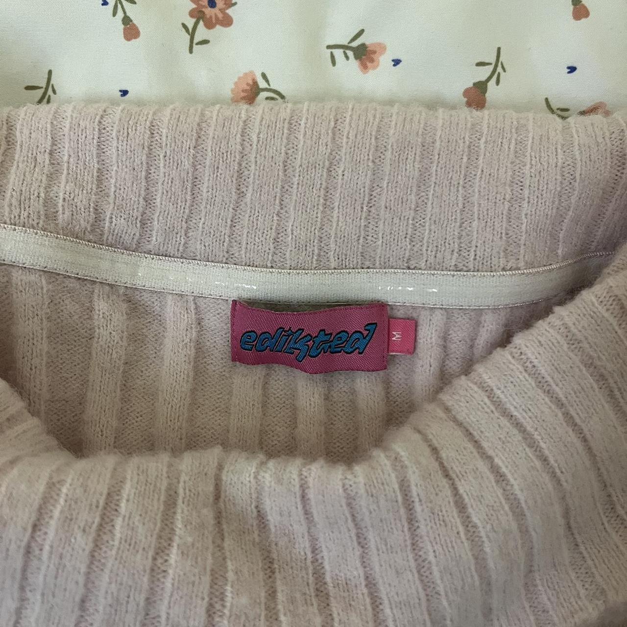 Edikted Pink Fold Over Knit Top No flaws or... | Depop