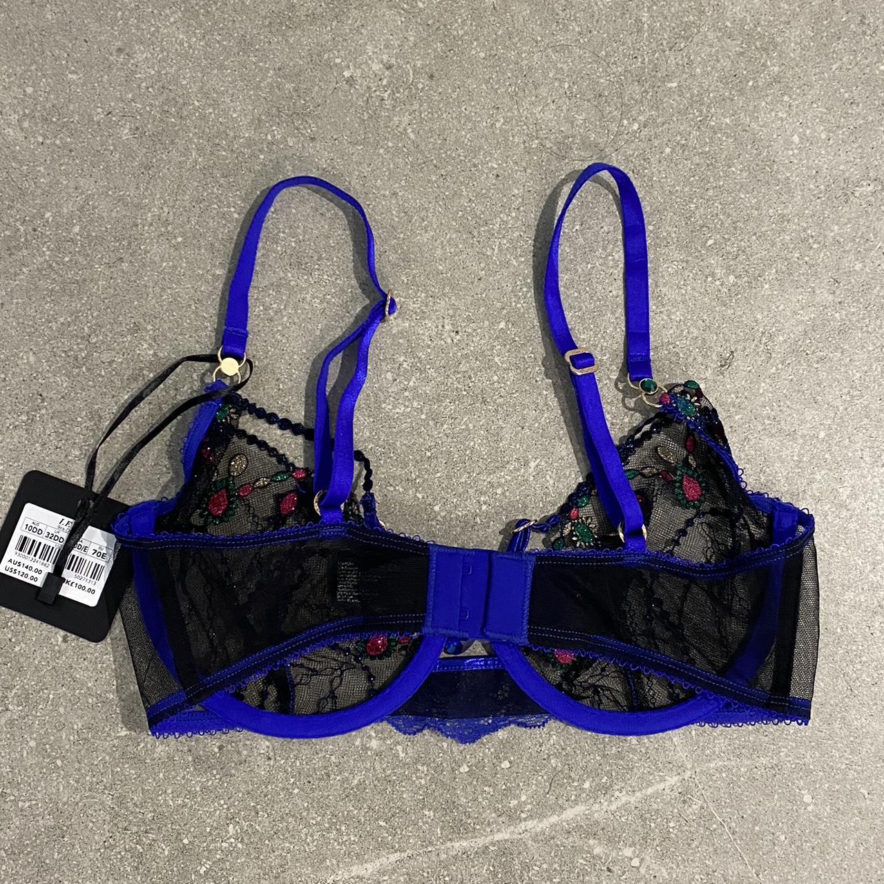 Honey Birdette Leah Midnight Blue Bra 10DD... - Depop