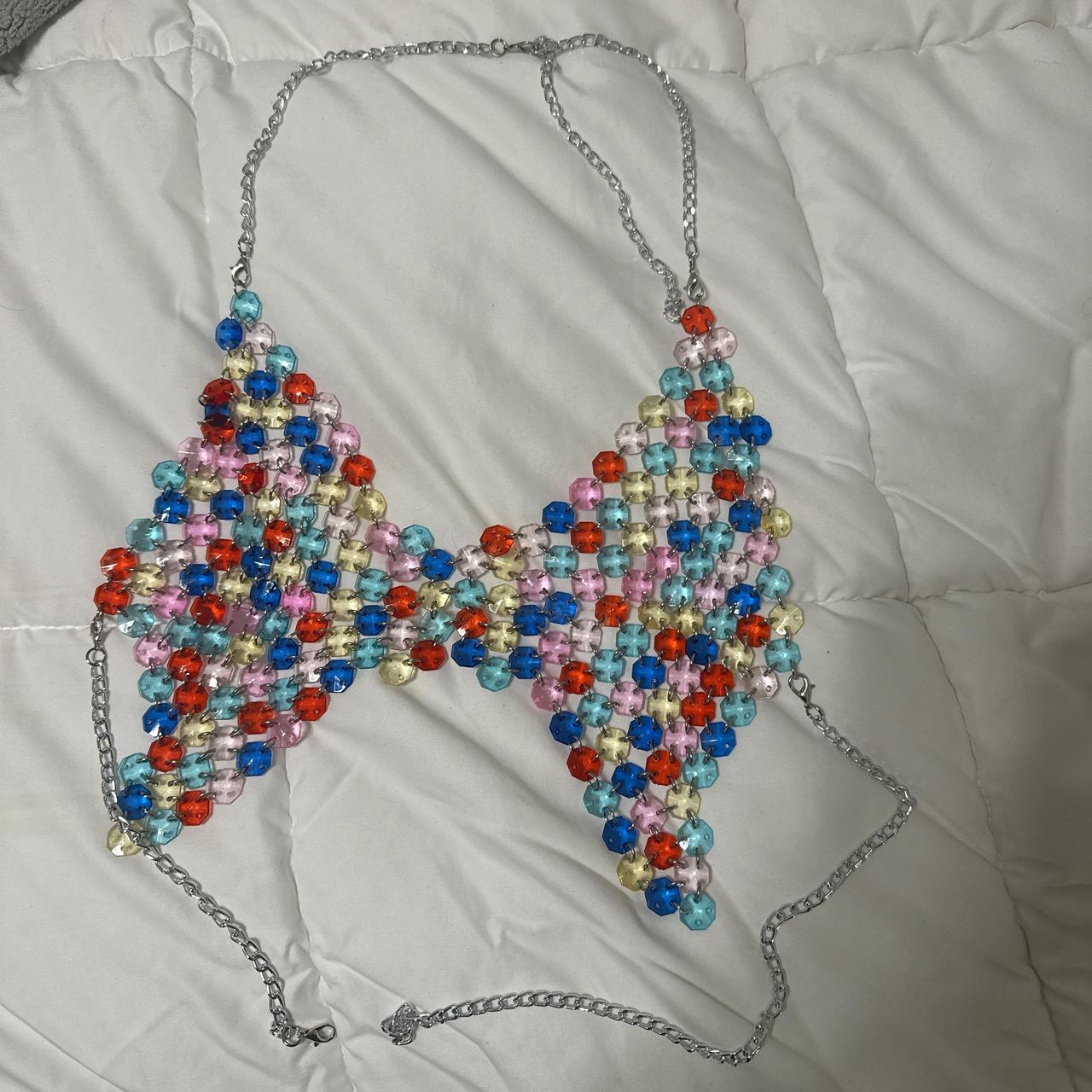 Colorful chain top perfect for festivals. Worn once... - Depop