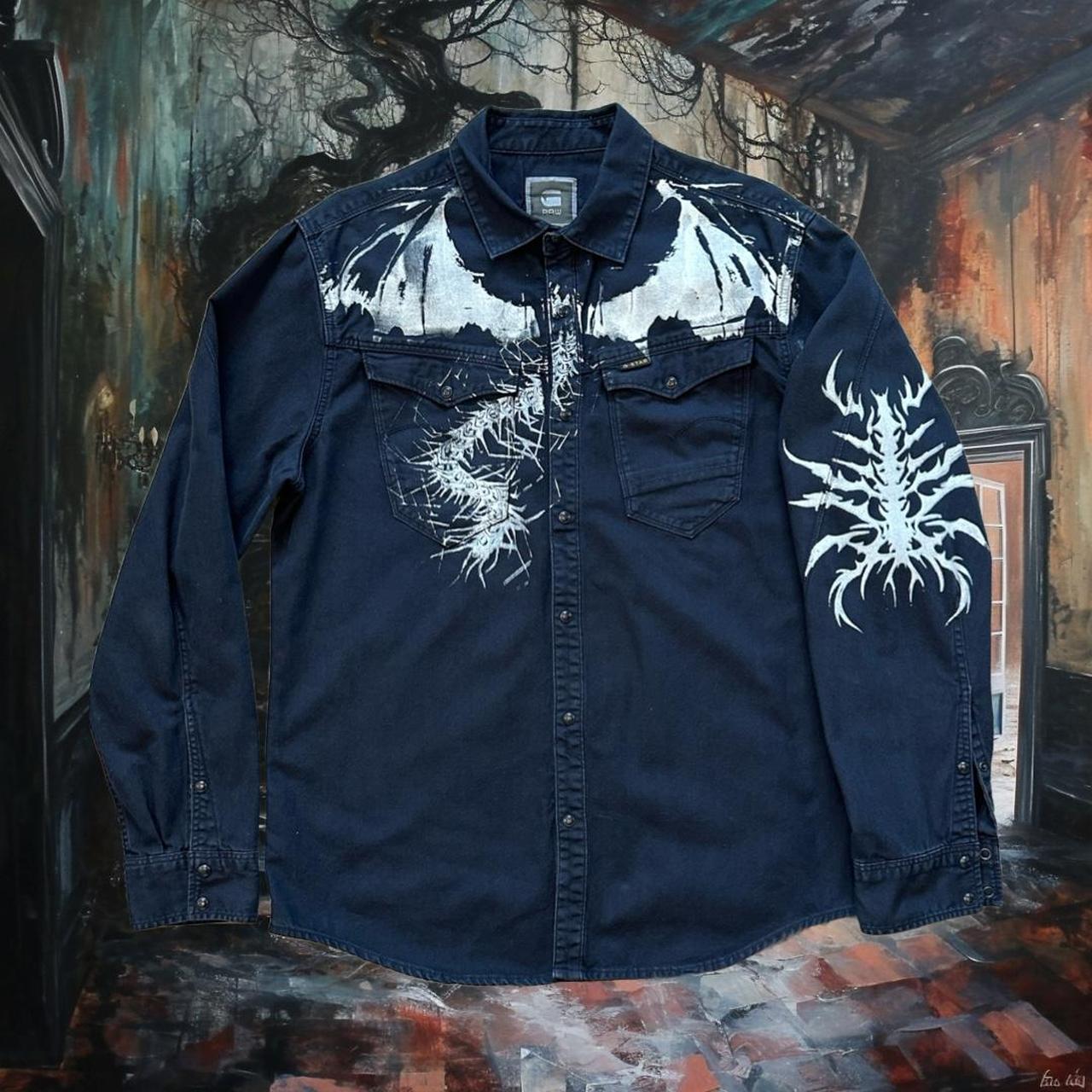 A dark raw denim knight Chest - 56cm Length-... | Depop