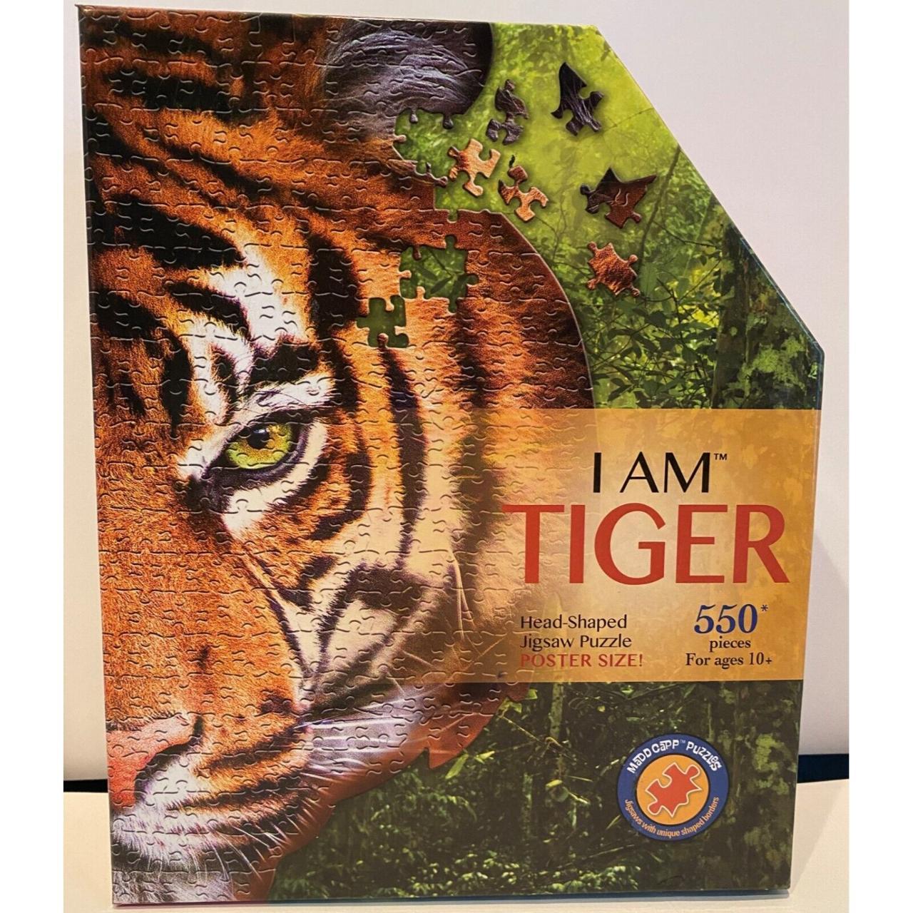 I AM TIGER Head-Shaped Jigsaw Puzzle 586 pcs for... - Depop
