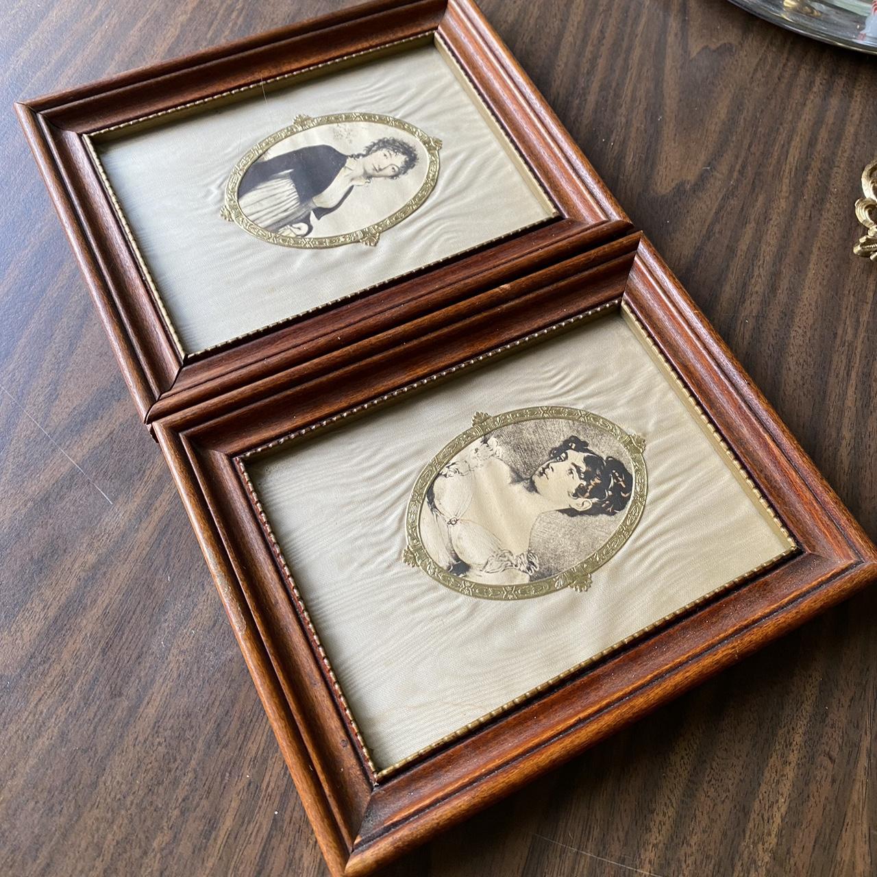 set of two vintage framed portraits - Depop