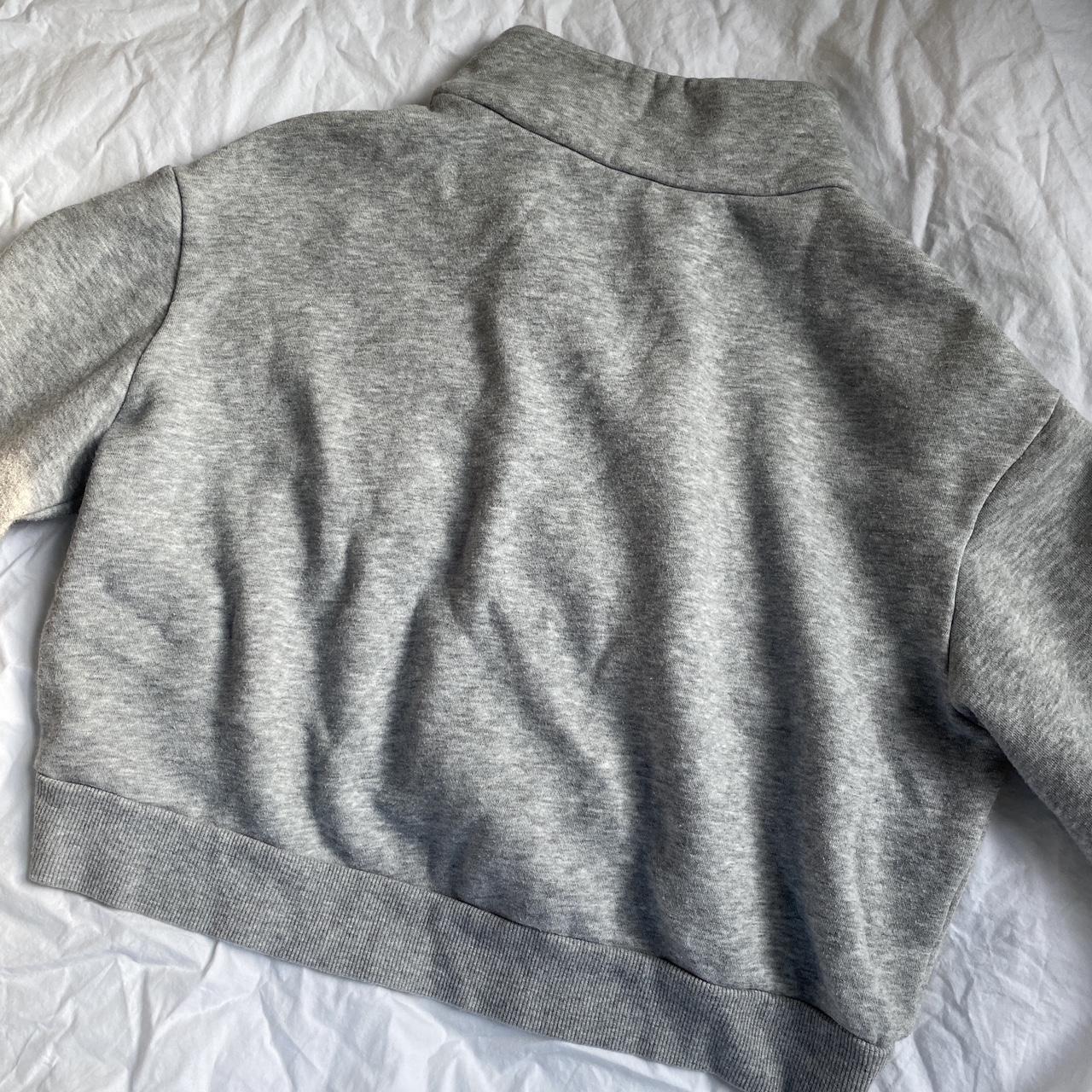 Grey Half-zip Sweater Worn, has a stain on the back... - Depop