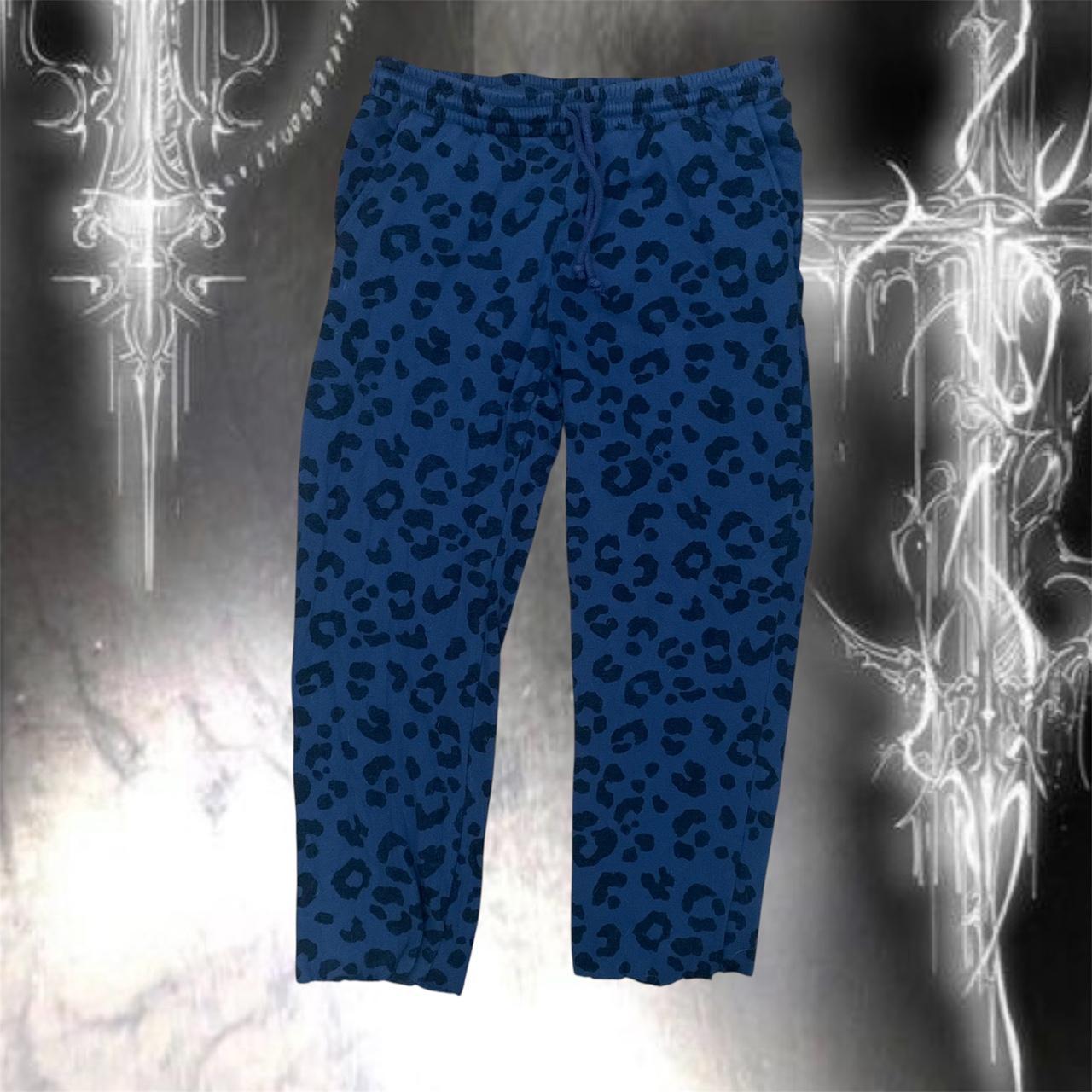 Purple and black leopard print sweatpants Size M | Depop