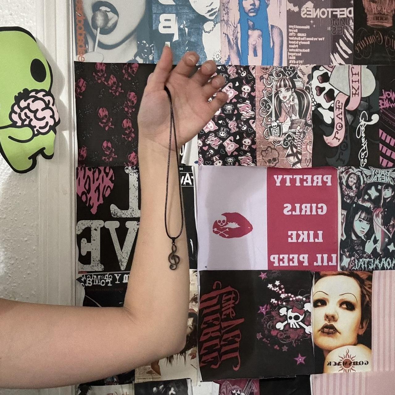 Black treble clef necklace #goth #emo | Depop